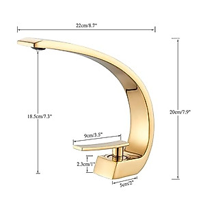 WPTGODGB 1PCS Gold Bathtub Washbasin Faucet Brass Faucet Polished Hot and Cold Water Sink Mixing Faucet Washstand Bathroom Faucet Single Handle Crane (Color : Black Bronze)