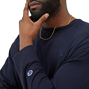 Champion, Classic Long Sleeve, Comfortable, Soft T-Shirt for Men (Reg. or Big & Tall), Navy, Large