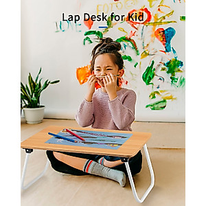 Ruxury Folding Lap Desk Laptop Stand Bed Desk Table Tray, Breakfast Serving Tray, Portable & Lightweight Mini Table, Lap Tablet Desk for Sofa Couch Floor - Wood