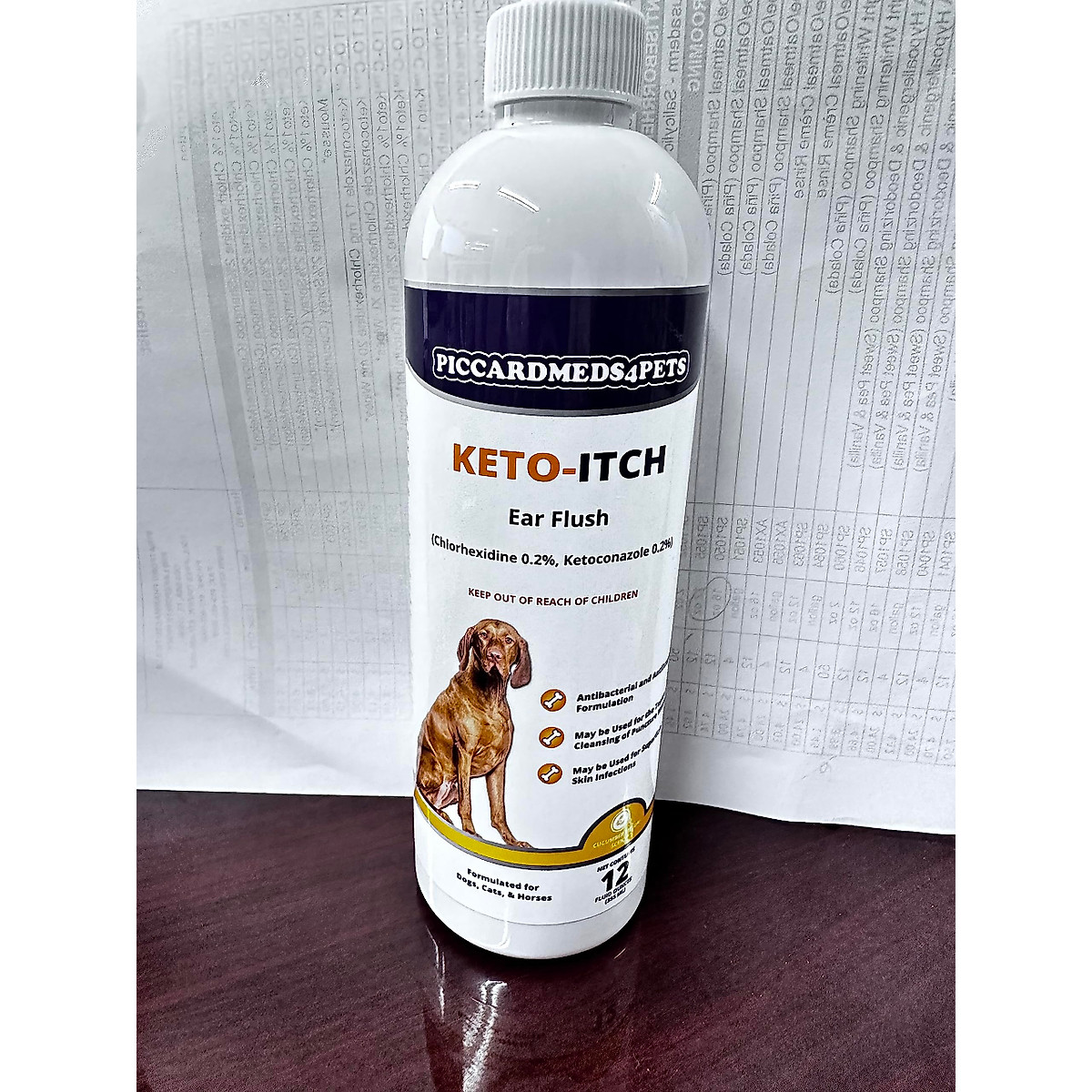 PICCARDMEDS4PETS Keto-Itch Plus Ear Flush 0.2% Chlhxdn + Keto 1% 12oz