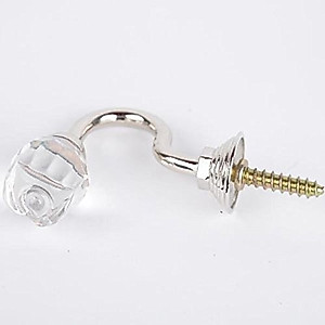 yueton Pack of 2 Vintage Crystal Rose Pattern Wall Curtain Hook Coat Hat Handbags Towel Single Hook Wall Mount Hanger