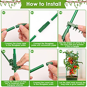 Tomato Cages for Garden,3 Pack Tomato Cages Trellis, Tomato Cages Heavy Duty Tomato Stake Support, Plant Cage Garden Cage for Pots Vegetables Plants 48 inches