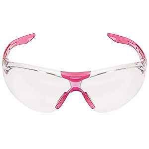 Elvex Delta Plus SG-18C-SLIM-PINK Avion SF Safety Glasses, Clear Lens with Pink Temple Tips, Slim Fit, Flexible, Abrasion Resistant, Anti Fog