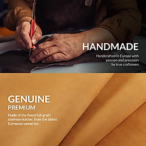 SURAZO Mobile Phone Case for Apple iPhone 15 Pro Leather - Foldable Genuine Leather Protective Case [Magnet, Card Slot, RFID Protection, Stand Function] Flip Flip Case Cover Leather Case (Camel)