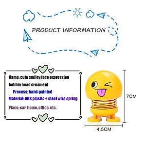 6PCS Smiley Face Emoticon Doll Bobble Head Car Ornament Car Bobble Head Small Jewelry Home Office Cute Smiley Face Emoticon Ornament Decorations Soothe Emotions Release Stress