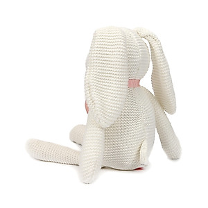 FLUFFYFUN Organic Baby Toys White Bunny Rabbit Stuffed Animal 7.1"