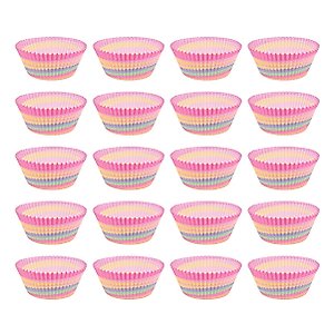 NUOBESTY 100pcs Cupcake Liners Rainbow Greaseproof Oil Proof Cupcake Wrappers Cake Cups Dessert Wraps for Birthday Party Baby Shower