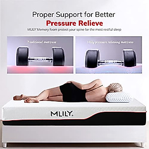 MLILY 12 Inch Cal King Mattress, Manchester United Memory Foam Medium Plush Mattress in a Box, Charcoal Gel Cooling Bamboo Mattress, CertiPUR-US Certified Made in USA, 72”x84”x12” White