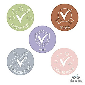 Kids Bamboo Bowls and Cup Set - 8 Piece Kids Bowls and Bamboo Cups for Kids - Bowls for Kids - Dishwasher Safe, Eco-Friendly