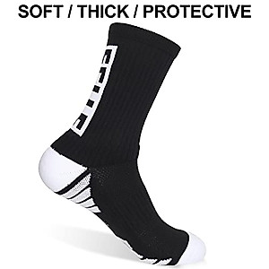 Dingcooler Men Basketball Socks 4/8 Pairs, Elite Soft Breathable Cushion Athletic Crew Socks for Men Boys