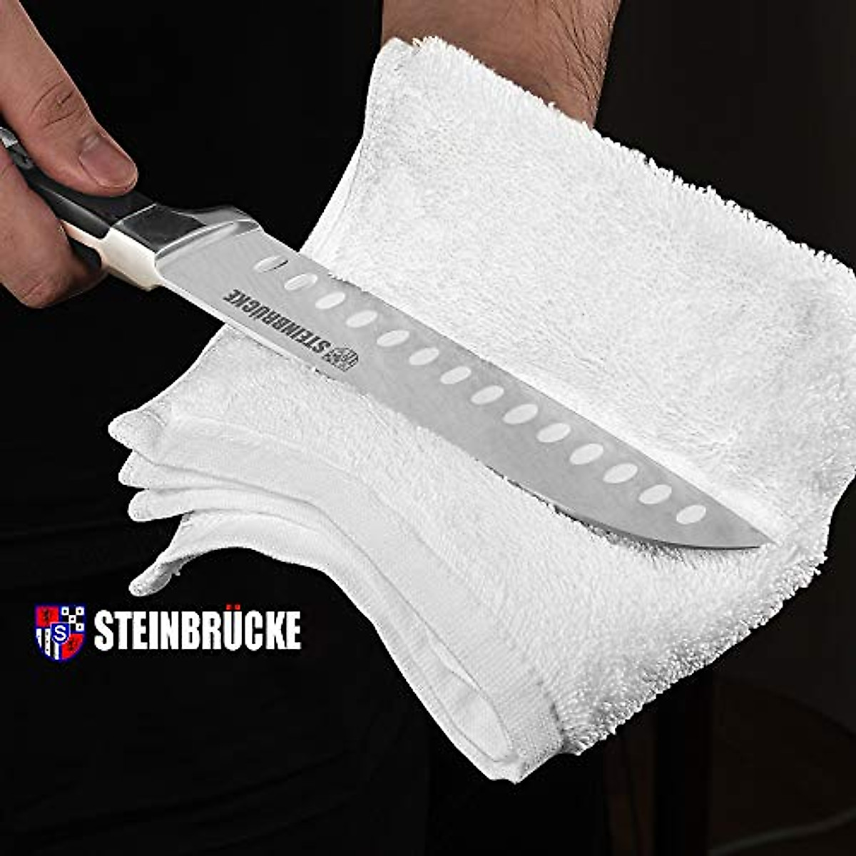 STEINBRÜCKE Santoku Knife Kitchen Knife 7 Inch Razor Sharp Chef Knife From German Stainless Steel, Cooking Knife with Full Tang and Ergonomic Handle for Meat, Vegetables and Fruits
