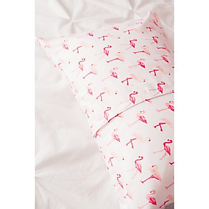 Ella & Max Toddler Pillowcase. Pink Flamingo. Soft & Cuddly. Fits 13x18 & 14x19 Toddler Pillows. Easy to wash & no Ironing. Handmade in USA. Made of Luxury Microfiber Fabric.