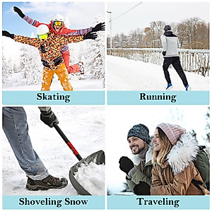 CUGBO 12 Pairs Black Winter Stretchy Warm Knit Magic Gloves Mitten for Mens Womens-One Size Fits All