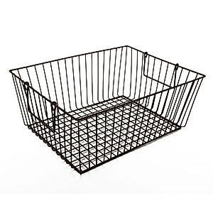 G.E.T. WB-314-MG Heavy Duty Iron Wire Utility Storage Basket / Bin with Handles, 10" x 5" x 7"