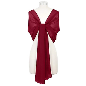 Juweniz Women's Chiffon Shawls Wraps Scarves for Bridesmaid Wedding Evening Prom Party Special Occasion Dresses Sage 90" x 20"