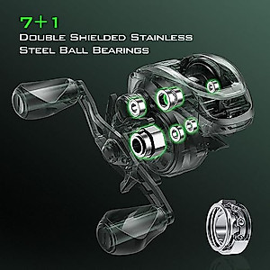 KastKing Zephyr Baitcasting Fishing Reel, Right Handed, Green
