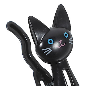 VOSAREA Beach Towel Clips 4pcs Black Cat Shaped Jumbo Towel Clips Clothes Pins Blanket Holders for Chairs Cruise Patio Pool Accessories