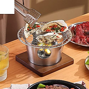 GEEKLLS Charcoal grills Family Stainless Steel Alcohol Barbecue Grill BBQ Grill Non-stick For Home Kitchen Outdoor Garden Barbecue Stove