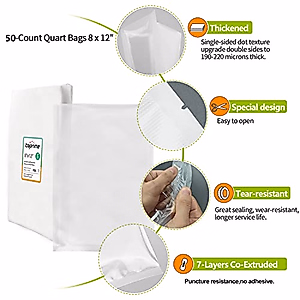 Toprime Vacuum Sealer Bags 50 Count 8" x 12" for Food Storage, 7-layer Physical Coextrusion Bag Designed for Seal a Meal, BPA Free, Heavy Duty, Puncture Resistance, Great for vac storage, Meal Prep or Sous Vide