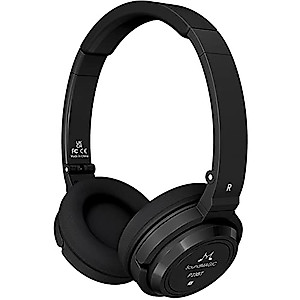 SoundMAGIC P23BT Portable On Ear Bluetooth Headphones CVC Noise Canceling Microphone HiFi Sound Stable Wireless Signal Connection Long Playtime with Detachable Cable for Game Black