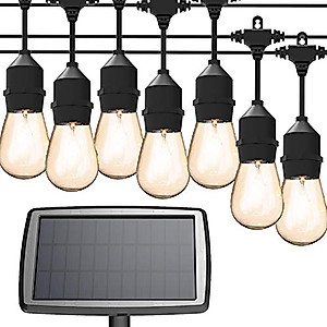 MagicPro Solar String Lights, 15 LED Light Bulbs Solar String Light Waterproof Heavy Duty Outdoor Solar Lights 44 Ft for Garden Yard Deck Warm White