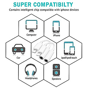 3.5 mm Headphone Jack Adapter for iPhone Lightning to Earphones Adapter Aux Cable, MFi Certified Aux Connector Accessories for iPhone 13/ 12 11/11 Pro/XR/XS Max/X/8/7