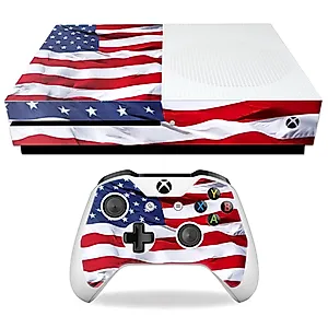 MightySkins Skin Compatible with Microsoft Xbox One S - American Flag | Protective, Durable, and Unique Vinyl Decal wrap Cover | Easy to Apply, Remove, and Change Styles | Made in The USA