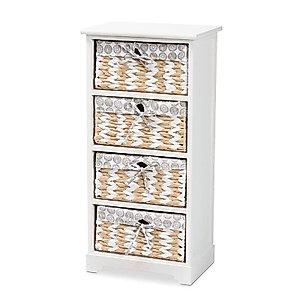 Baxton Studio Rianne Modern Transitional White Finished Wood 4-Basket Storage Unit
