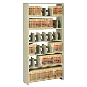Tennsco 48 by 12 by 88-Inch Snap-Together Open Shelving Steel 7-Shelf Closed Starter Set, Sand