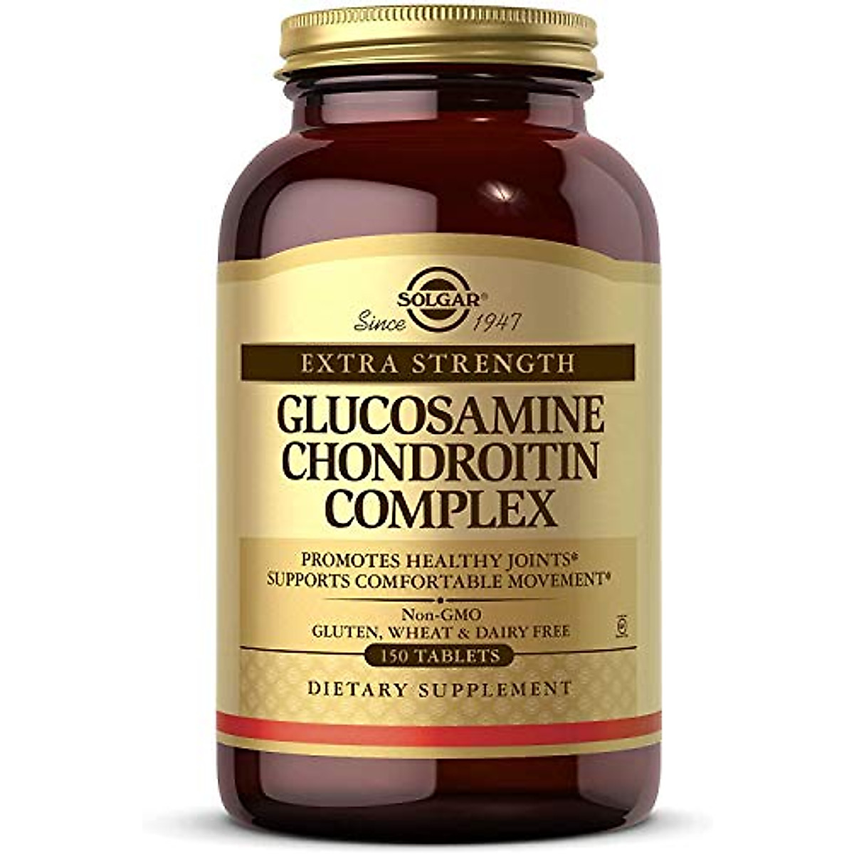 Solgar Extra Strength Glucosamine Chondroitin Complex, 150 Tablets - Promotes Healthy Joints - Supports Comfortable Movement - Non-GMO, Gluten Free, Dairy Free - 50 Servings