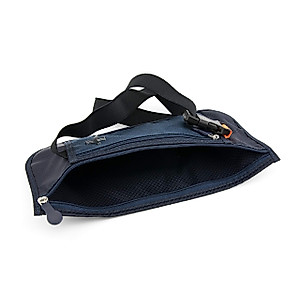 TROIKA SICHERHEITSGURT – BLB20/DB – Belt bag + 2 zipper compartments – money belt –fraud prevention (RFID chips) – for tickets, passport, ID card, driving license, boarding cards – TROIKA-original