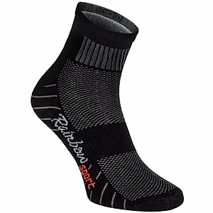 12 pairs of Black Athletic Socks: Running, Cycling, Fitness, Breathing Cotton S