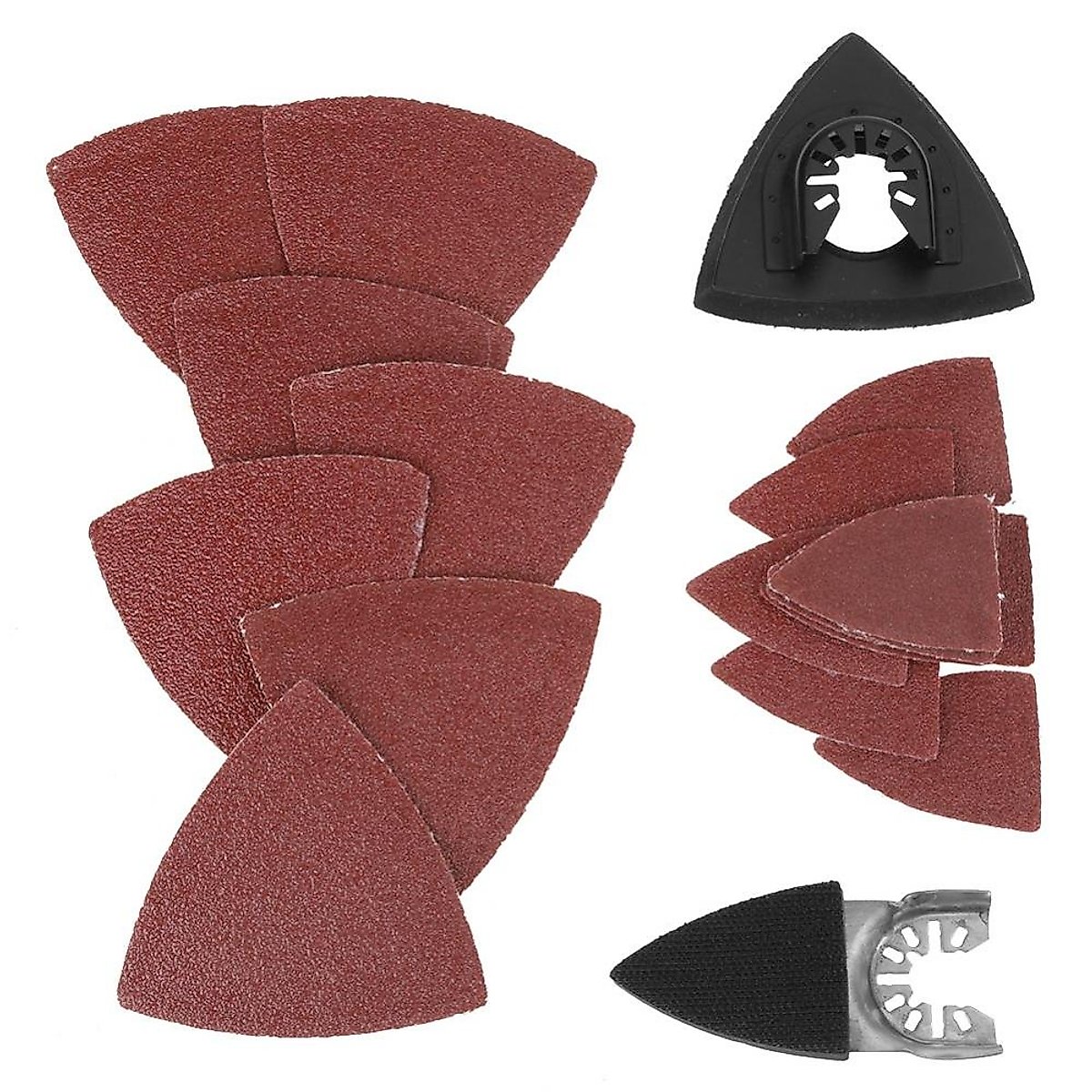 Triangle Sanding Pads Oscillating Tool Sanding Pad Oscillating Tool Accessories Double Action Sanding Kit 82Pcs DIY Woodworking Sand Paper Mini Delta Oscillating Multi Tool Polishing Sander Sand Paper