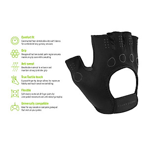 Foamy Lizard Gaming Grip Gloves Hexotech Pro Gamer Anti-Sweat Fingerless Tactical Gloves for Controller Grip for Xbox Series X, PlayStation 5 Dualsense (Pair of Gloves) SM