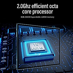 HEEPDD Business Tablet, Dual Camera 10.1 Inch FHD 8GB RAM 256GB ROM Blue Octa Core CPU (US Plug)