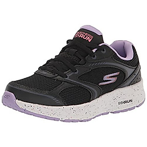 Skechers Women's GO Run CONSISTENT-Vivid Horizon Sneaker, Black/Lavender, 7