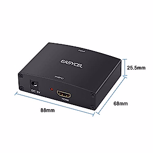 EASYCEL Component to HDMI Converter with 1.2 Meter HDMI Cable, RGB to HDMI Converter, 1080P 5RCA YPbPr to HDMI Converter