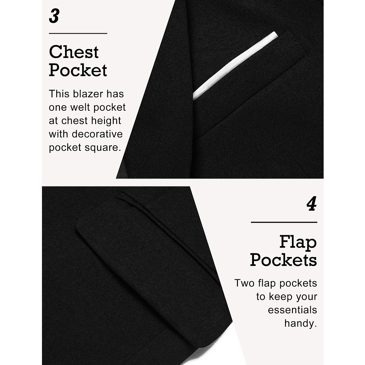 COOFANDY Men Slim Fit Suits Casual Lightweight Blazer Jackets One Button Tuxedos Dark Black