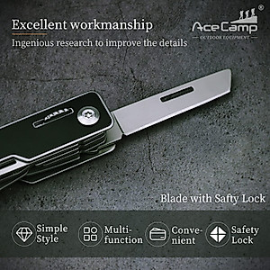 munkees 10-in-1 multi-purpose pocket tool with safety lock knives, rope cutter, bottle opener, screwdriver