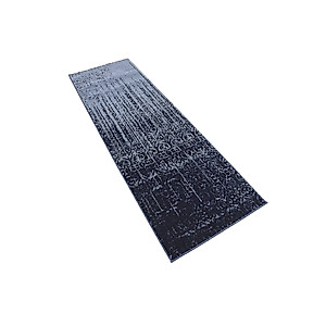 Unique Loom Del Mar Collection Area Rug - Jennifer (2' x 6' 1" Runner, Blue/ Navy Blue)