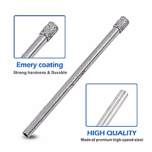 Luomorgo 12Pcs 3mm/1/8 inch Diamond Hole Saw, 1/5 inch Cutting depth Diamond Diamond Drill Bits for Glass Ceramic Marble Porcelain Tile Granite Quartz Gemstone