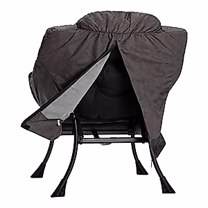 HollyHOME Modern Soft Fabric Lazy Chair, Accent Cotton Contemporary Lounge Chair, Single Steel Frame Leisure Sofa Chair with Armrests and A Side Pocket, Thick Padded Back, Coffee Grey