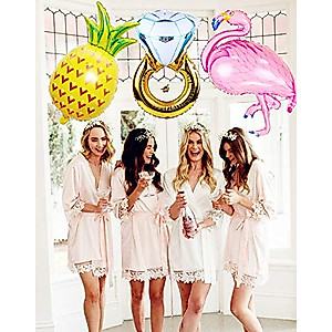 JeVenis Set of 3 Flamingo Balloons Pineapple Balloons Ring Balloon Flamingo Bachelorette Decoration Beach Bach Balloons Flamingo Engagement Party Decor Tropical Bridal Shower Decoration Final Flamingle Decoration