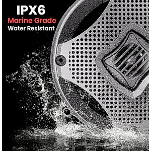 LANZAR 5.25” Marine 2-Way Speakers - Water Resistant Audio Stereo Sound System with 400 Watt Power, Attachable Grills and Resin Treatment for Indoor and Outdoor Use - 1 Pair in - AQ5CXS (Silver)