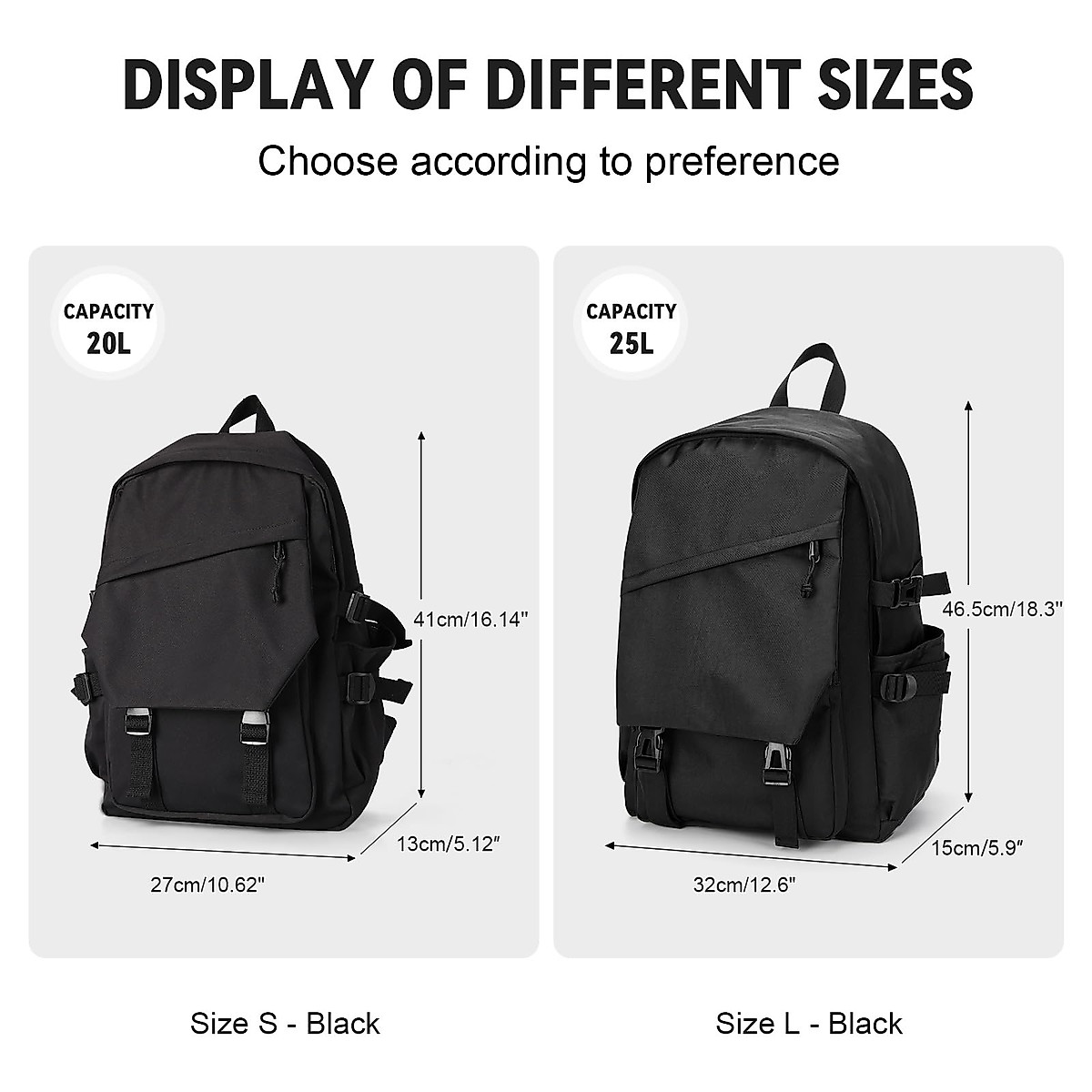 coowoz School Backpack Black Bookbag College High School Bags For Boys Girls Travel Rucksack Casual Daypack Laptop Backpacks(Black3)