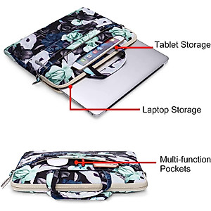 MOSISO Laptop Shoulder Bag Compatible with MacBook Air/Pro,13-13.3 inch Notebook,Compatible with MacBook Pro 14 inch 2023-2021 A2779 M2 A2442 M1, Succulent Briefcase Sleeve Case with Belt