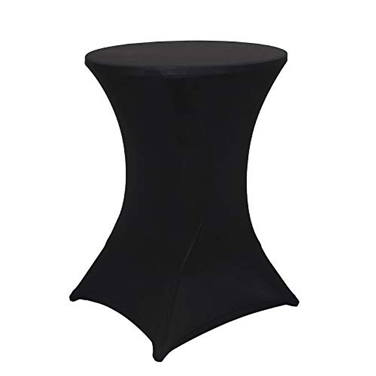 Obstal Cocktail Table Covers Stretch Spandex Black Cocktail Table Cover Cloth for Wedding, Banquet and Party (30"-32" Diameter x 42" Height,1Pc)