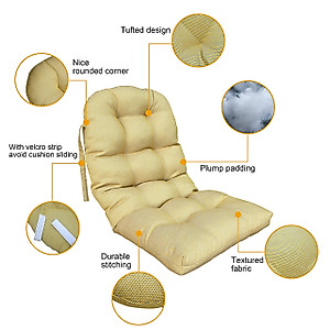 BOSSIMA Outdoor Patio Adirondack Chair Cushions Tufted Round Corner Taupe