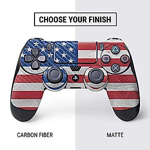 Skinit Decal Gaming Skin Compatible with PS4 Controller - American Flag Distressed Design