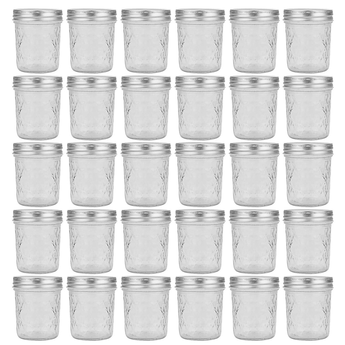 Accguan 6oz / 180ml Mason Jars Glass Canning Jars, Jelly Jars With Regular Lids, Ideal for Honey,Jam,Wedding Favors,Shower Favors,Set of 30
